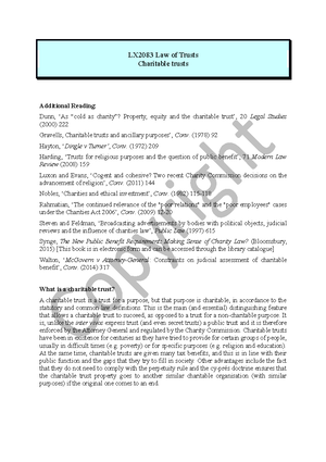 Trusts - TRUSTS What is Equity? Equity operates on the conscience of ...