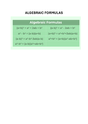 Basic Math Formulas - Mathematics - 2DSHAPES NAME SHAPE AREA Square ASS ...