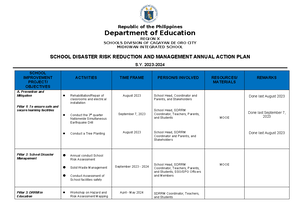 4th Quarter NSED Narrative Report - Republic of the Philippines ...
