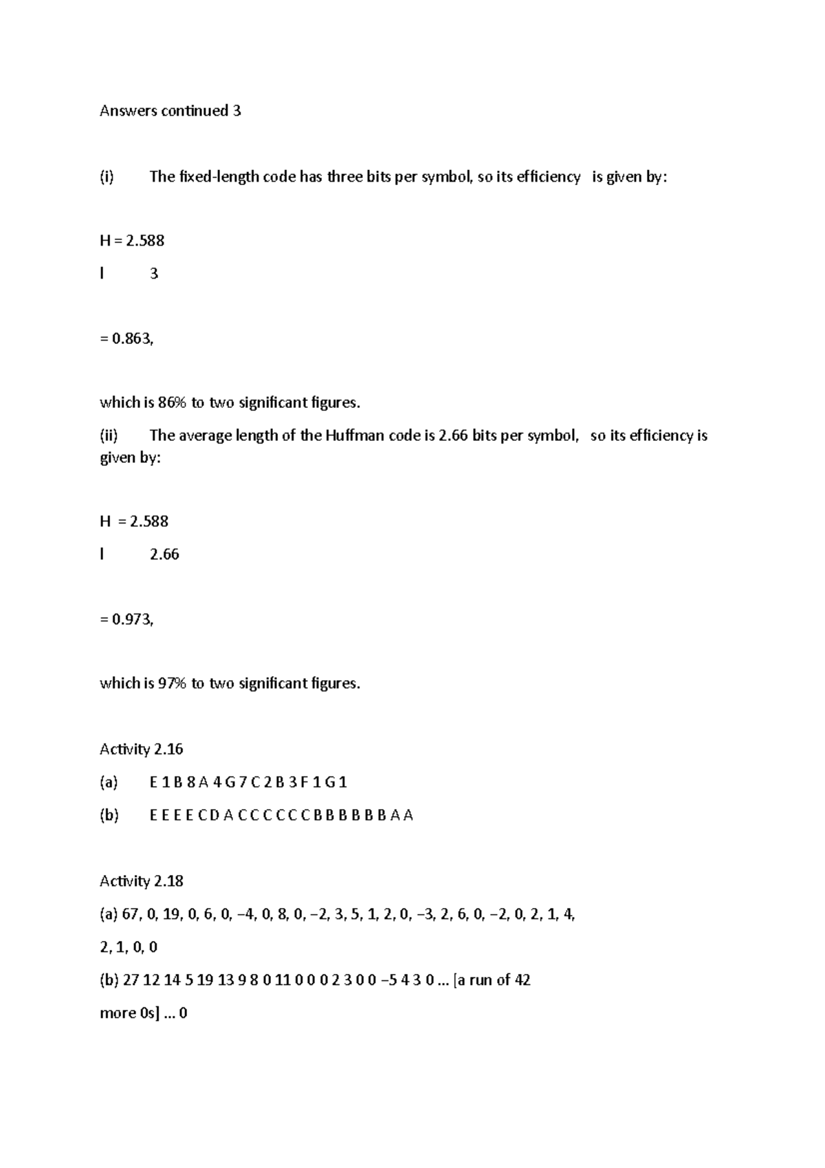 Block 2 - part 2 Answers continued 3 - Answers continued 3 (i) The ...