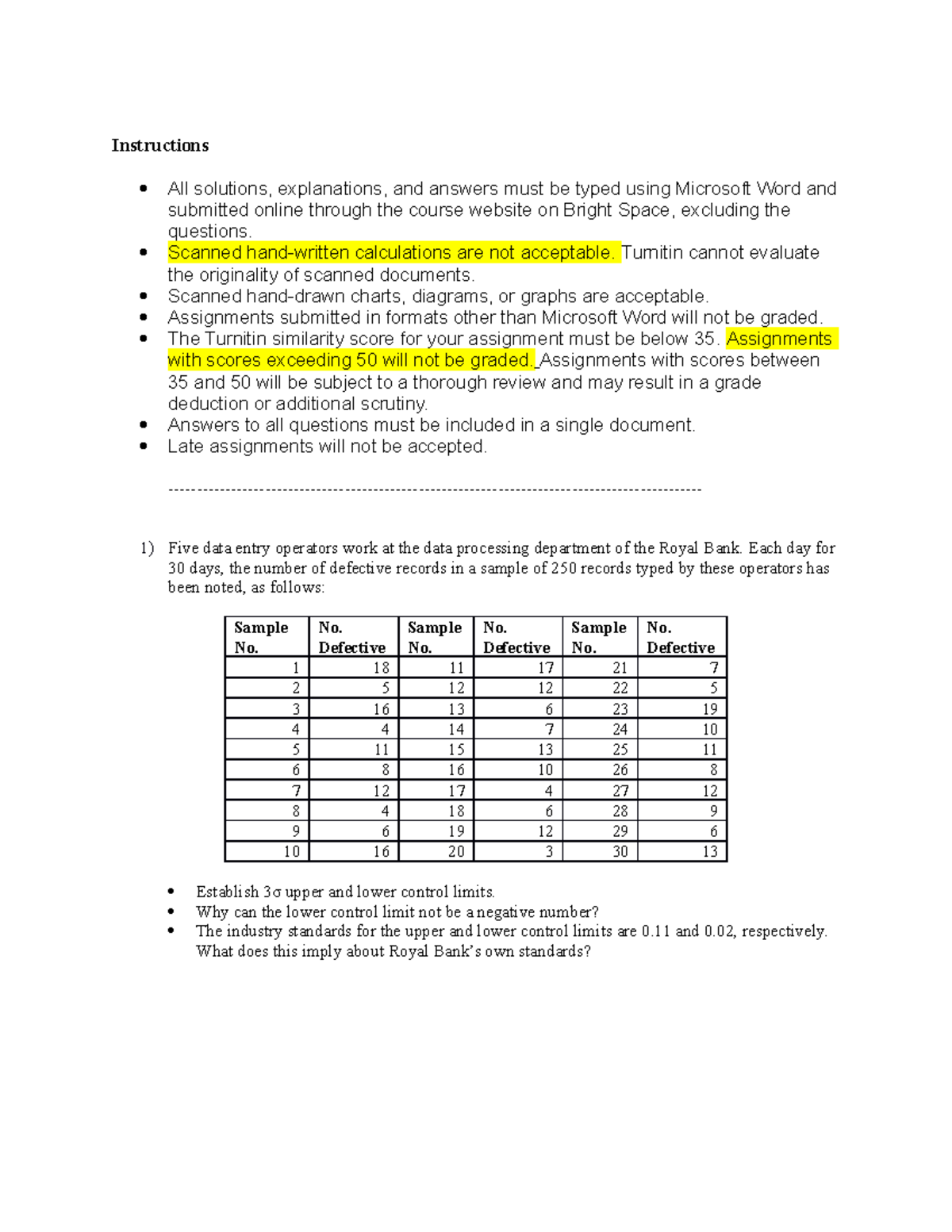 Assignment 3- F23 - ddddd - Instructions All solutions, explanations, and answers must be typed ...