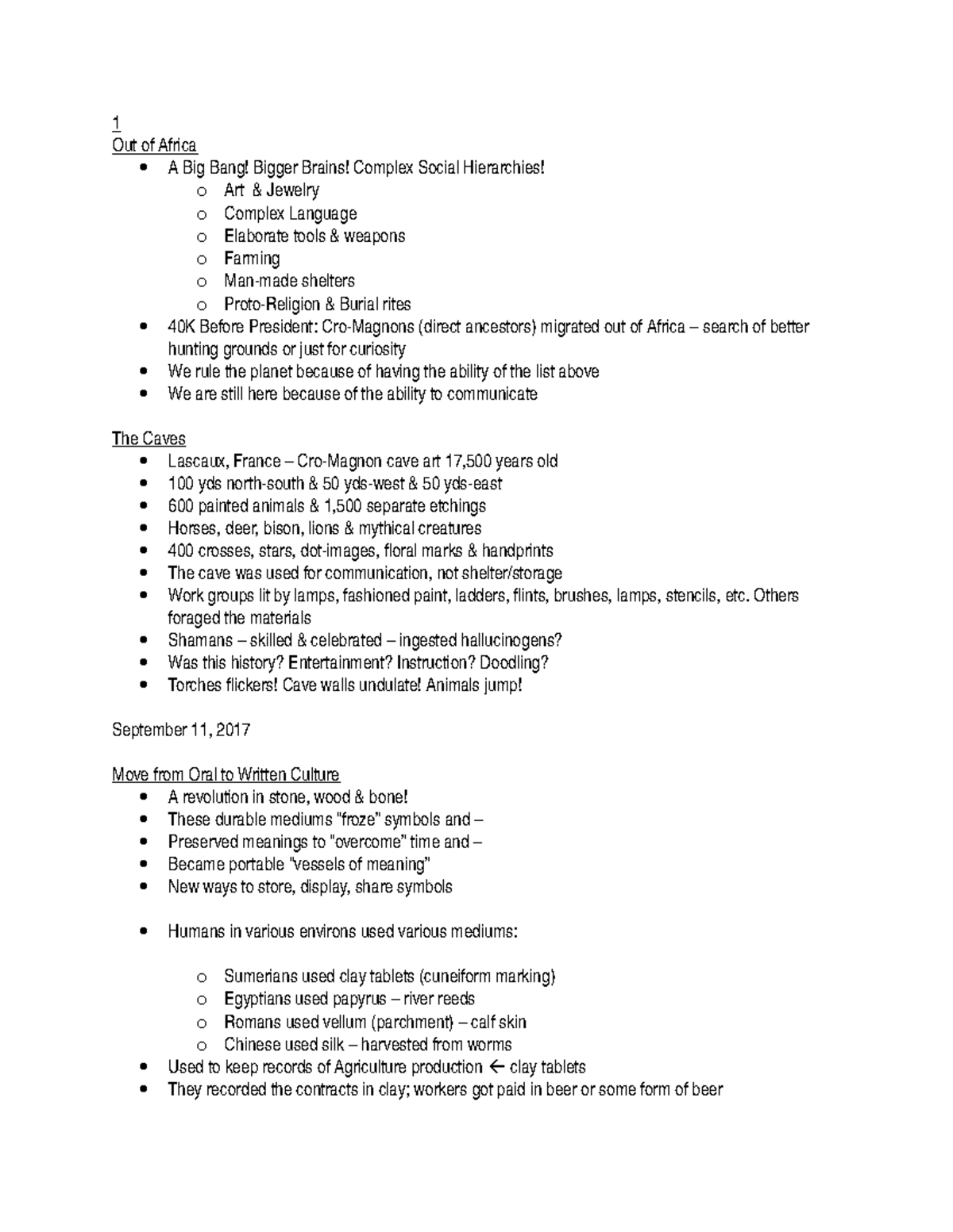 Analysis of Electronic Culture Notes - 1 Out of Africa A Big Bang ...