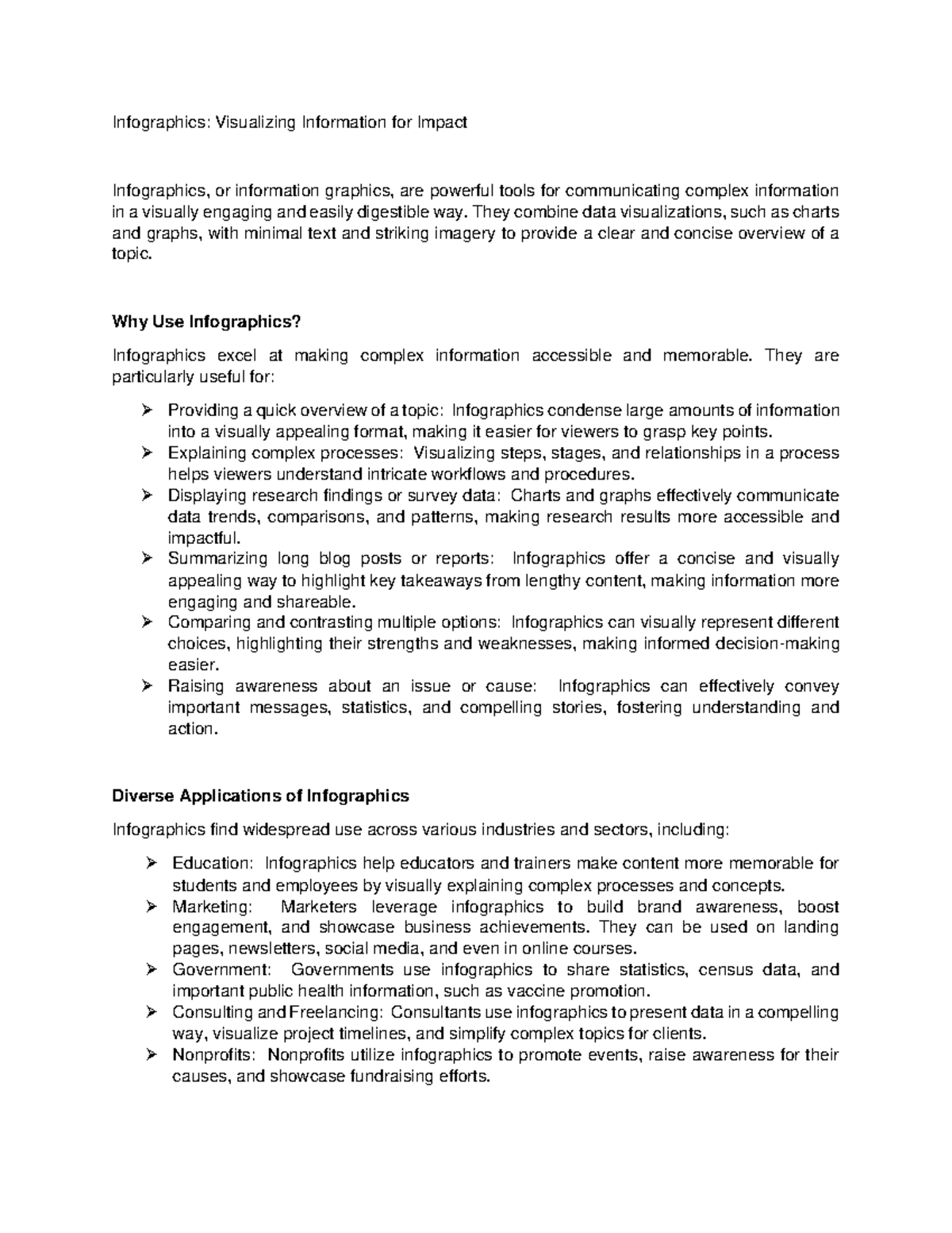 Infographics - class note - Infographics: Visualizing Information for ...