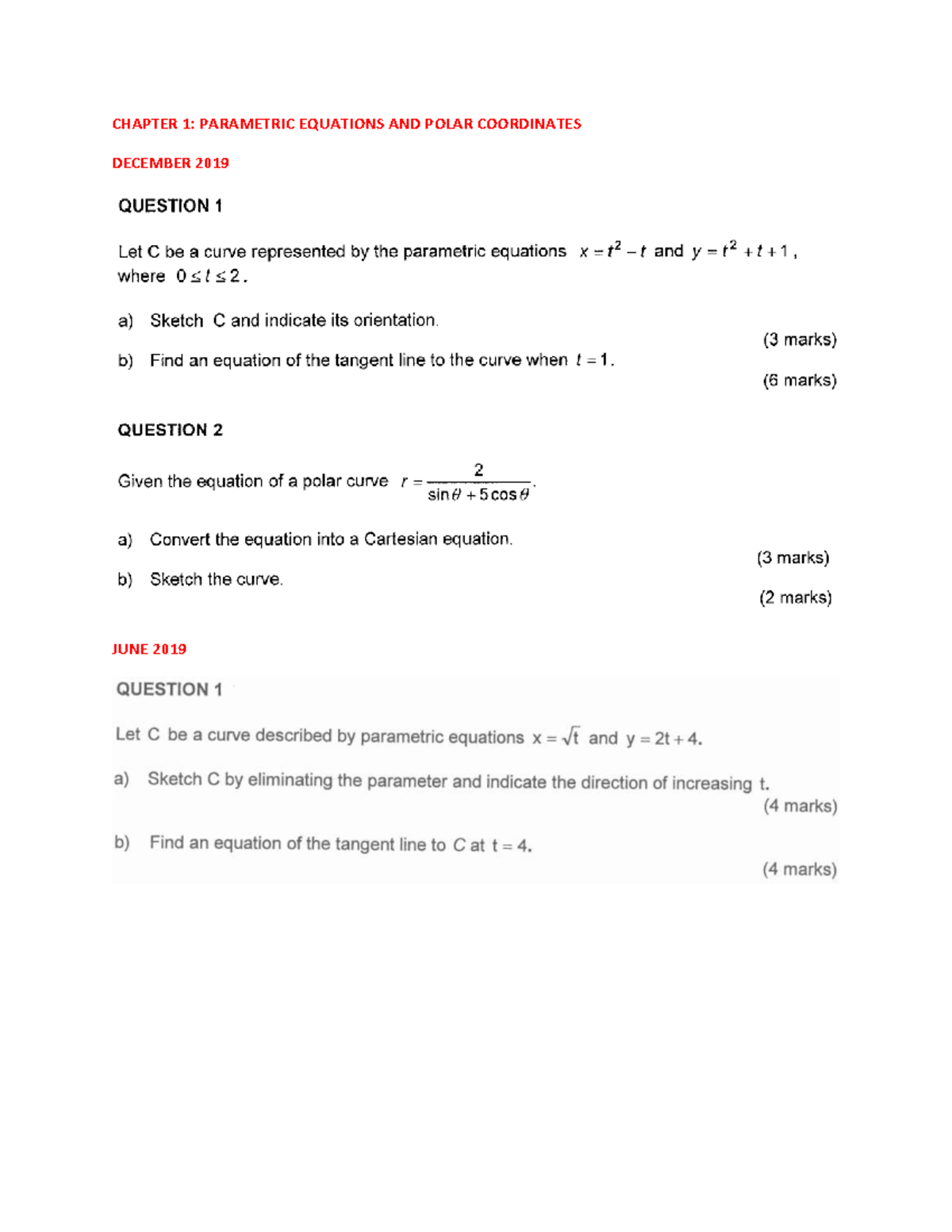 Chapter 1 - Calculus - calculus III - CHAPTER 1: PARAMETRIC EQUATIONS ...