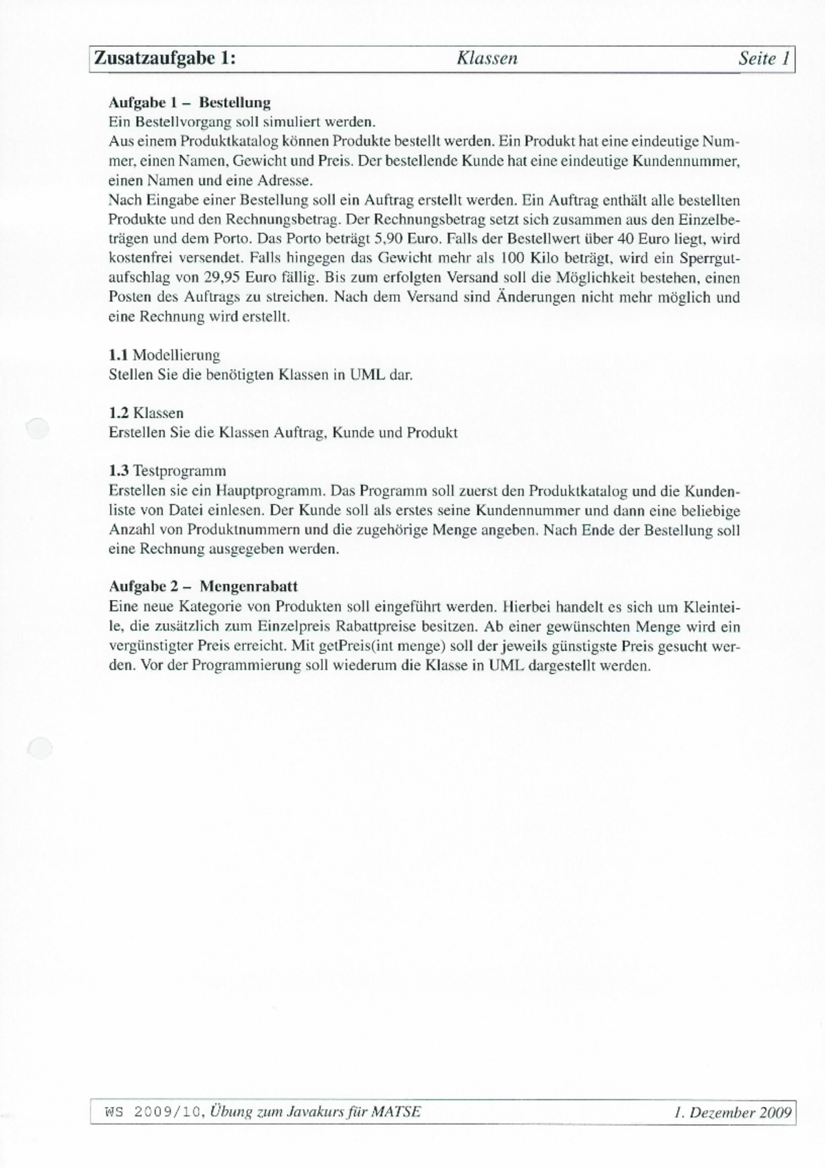 Java Zusatzaufgaben - aufgaben - Programmierung mit Java - Studocu