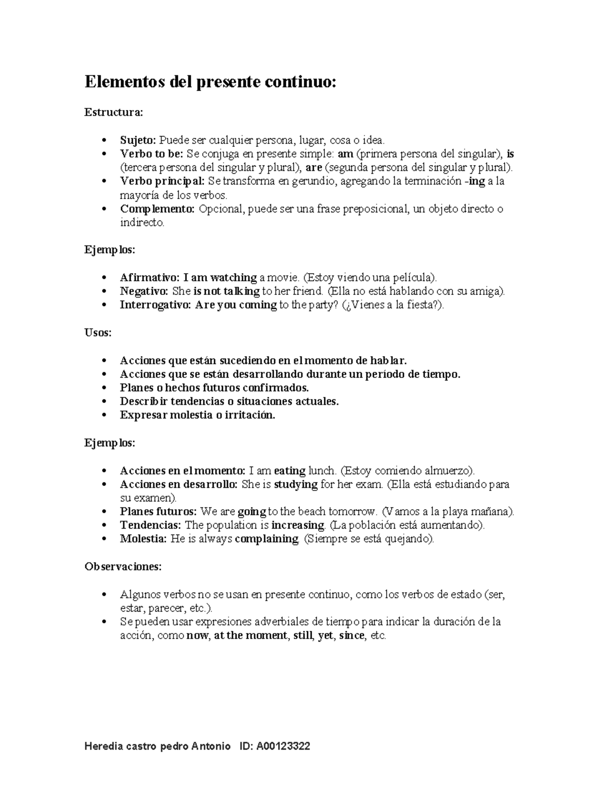 Unidad 3. Actividad 3. Entregable - Elementos del presente continuo ...