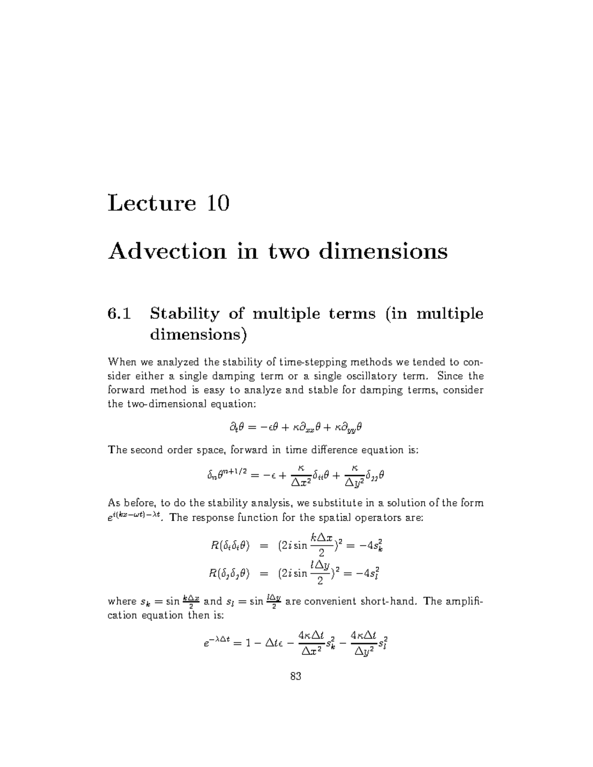 Lec10 - lecture notes for chap 10 from jons class - Lecture 10 ...