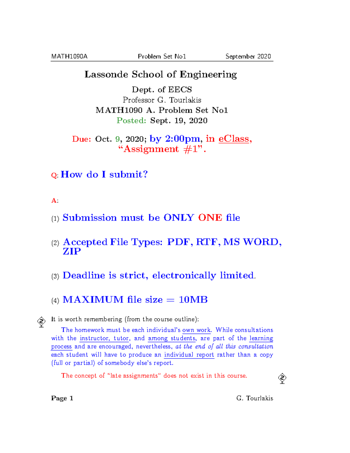 Asg1-F20 - Assignment - Lassonde School of Engineering Dept. of EECS ...