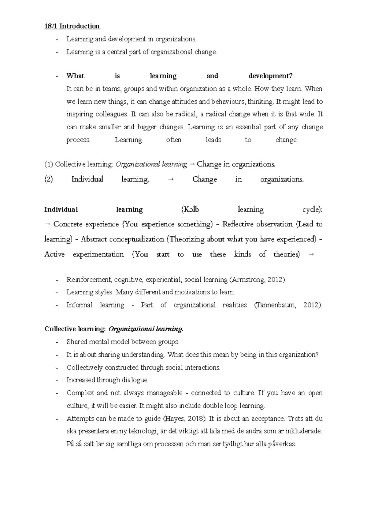 Organisationsutveckling - 18/1 Introduction. - Learning and development ...