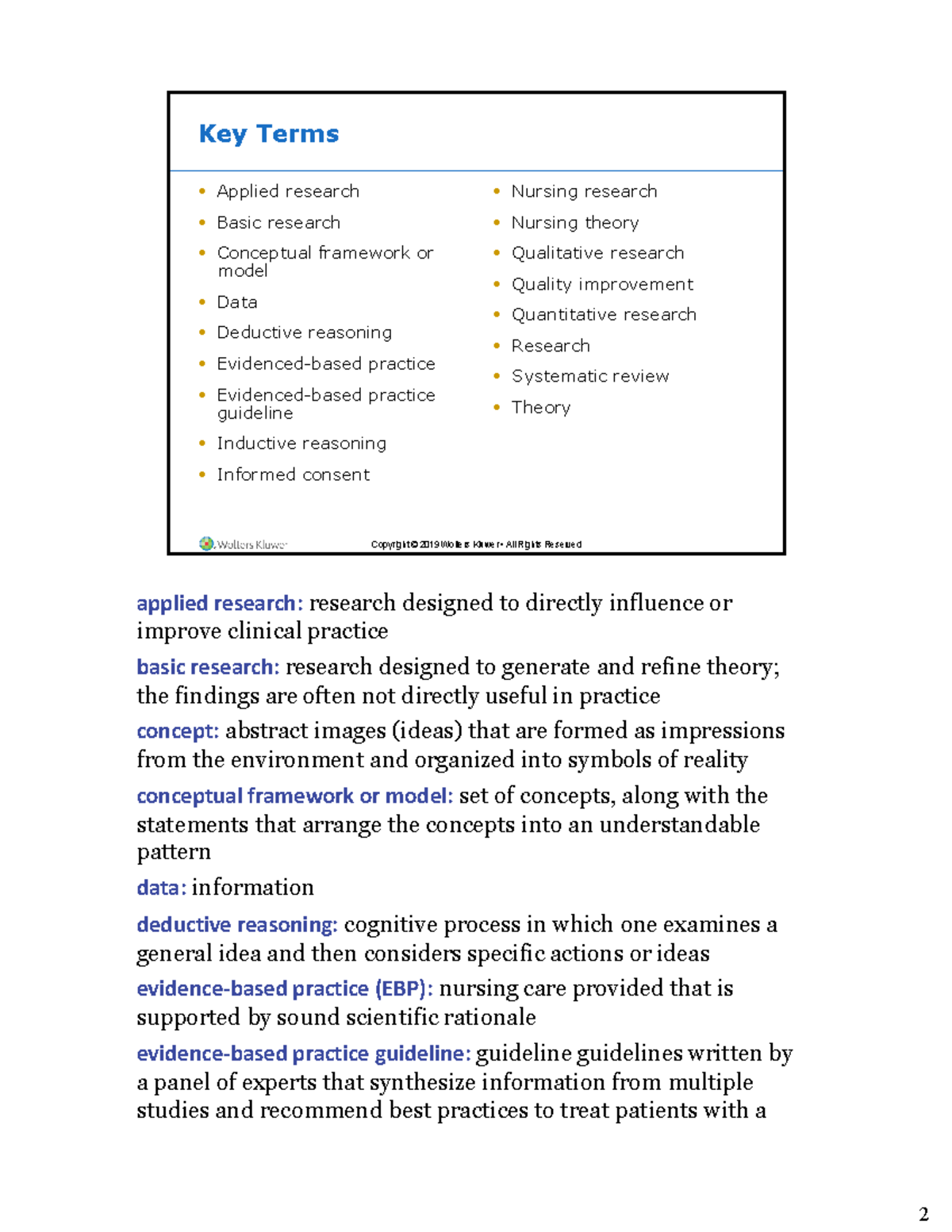 Chapter 2 Key Terms - Copyright © 2019 Wolters Kluwer • All Rights ...