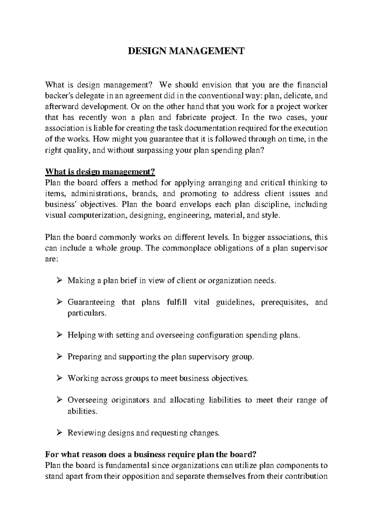 Design Management - DESIGN MANAGEMENT What is design management? We ...