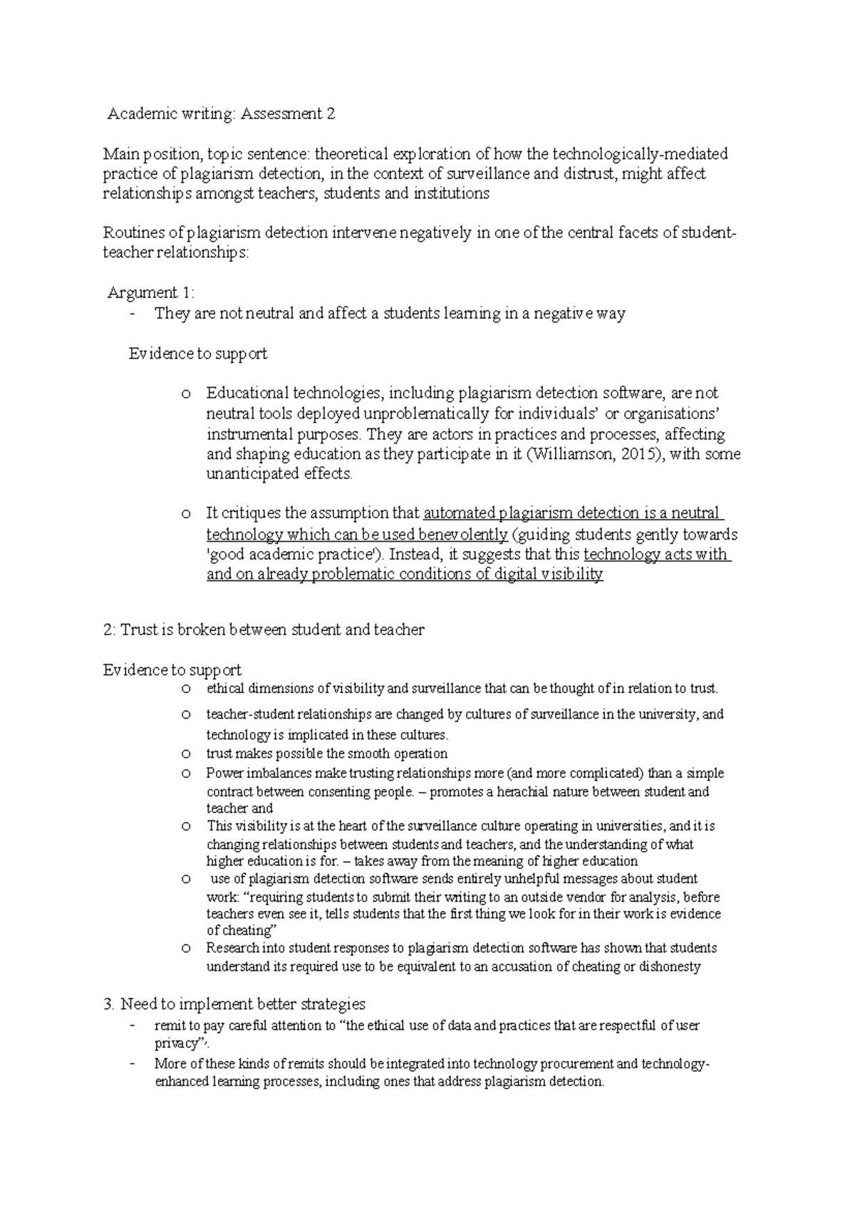 Academic writing 2 - essay plan - Academic writing: Assessment 2 Main ...