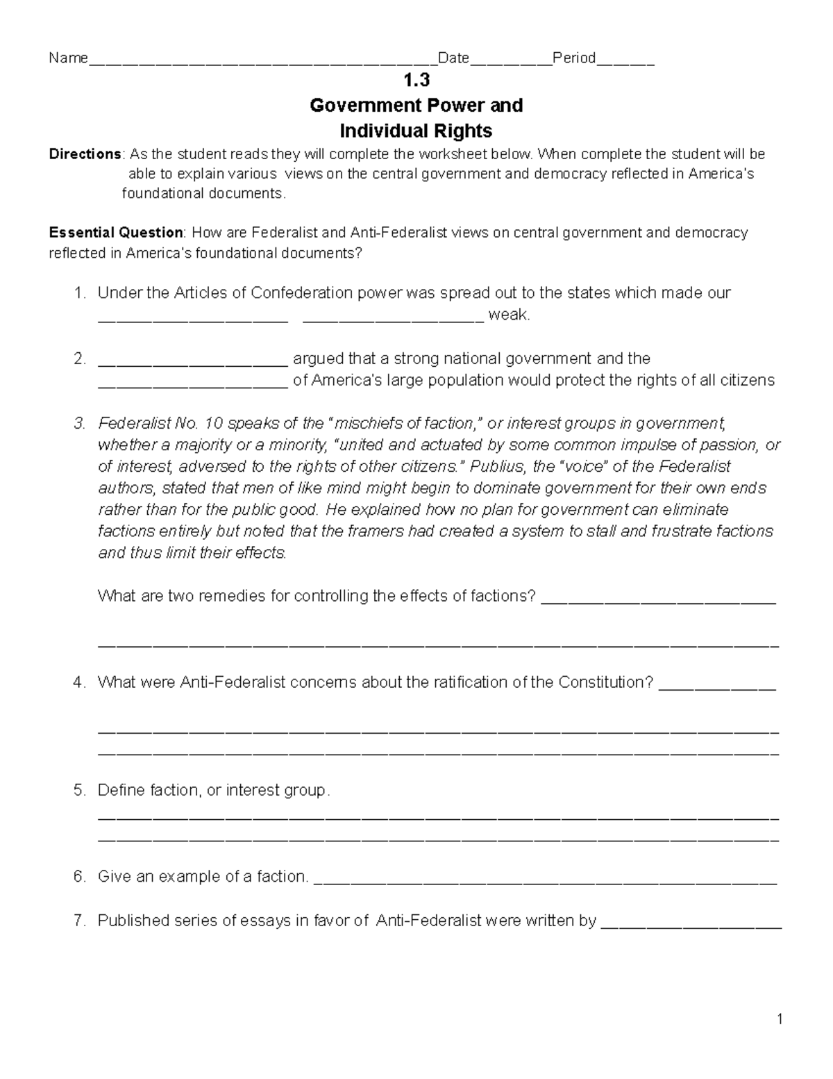 1.3 Government Power and Individual Rights Student Copy - - Studocu