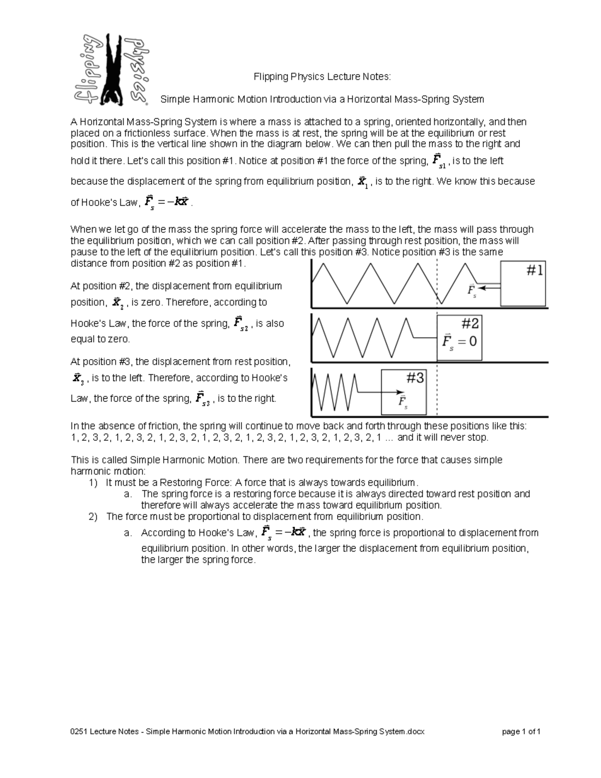 09-01 lecture notes compilation - simple harmonic motion - ####### 0251 ...