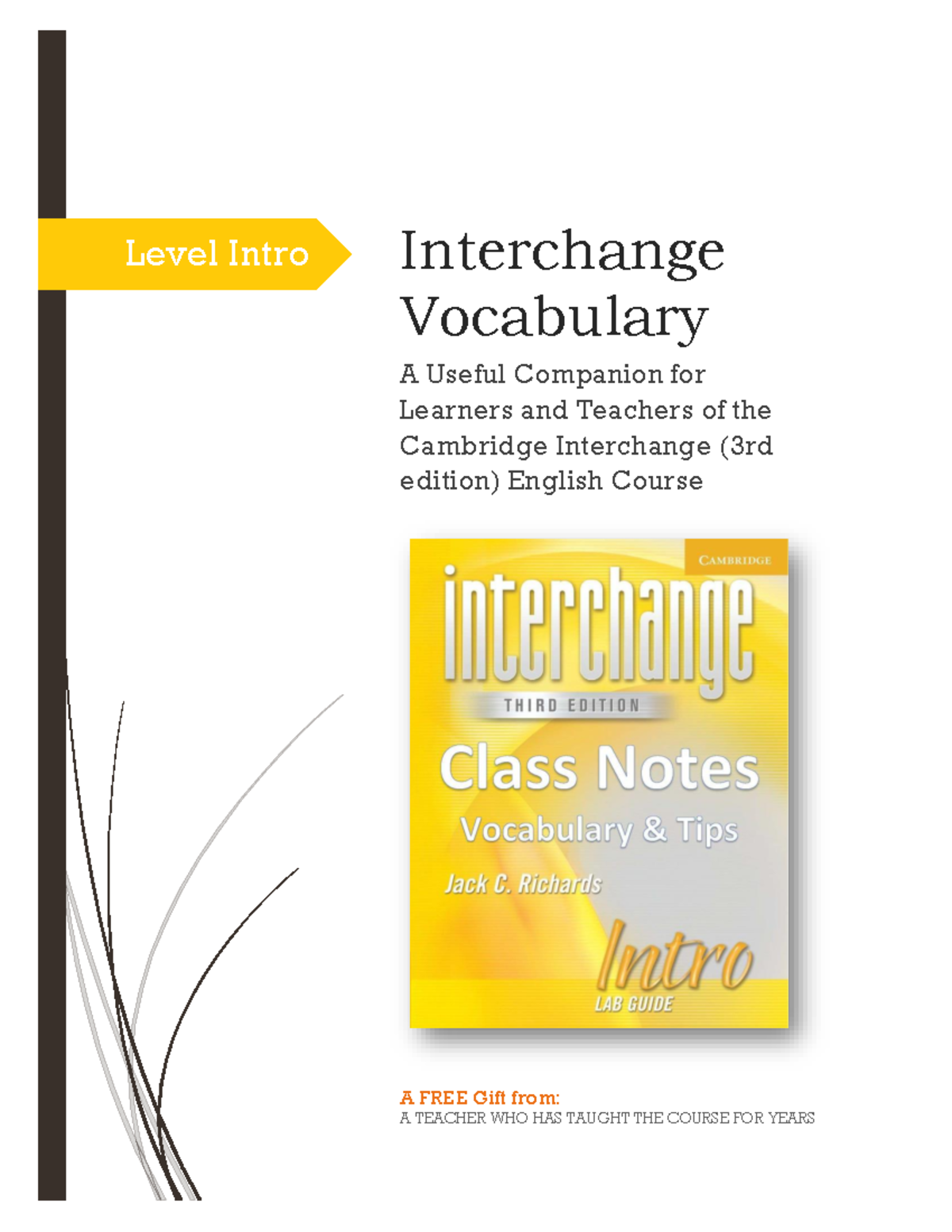 Interchange intro vocabulary - Level Intro Interchange Vocabulary A ...