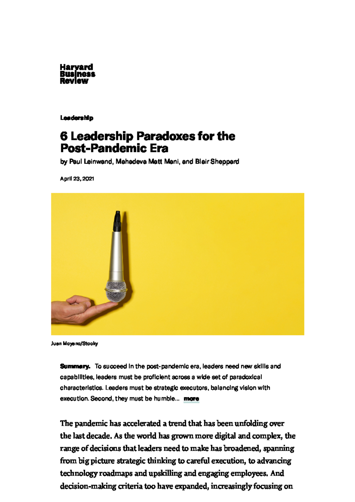 6 Leadership Paradoxes for the Post-Pandemic Era - Leadership 6 ...