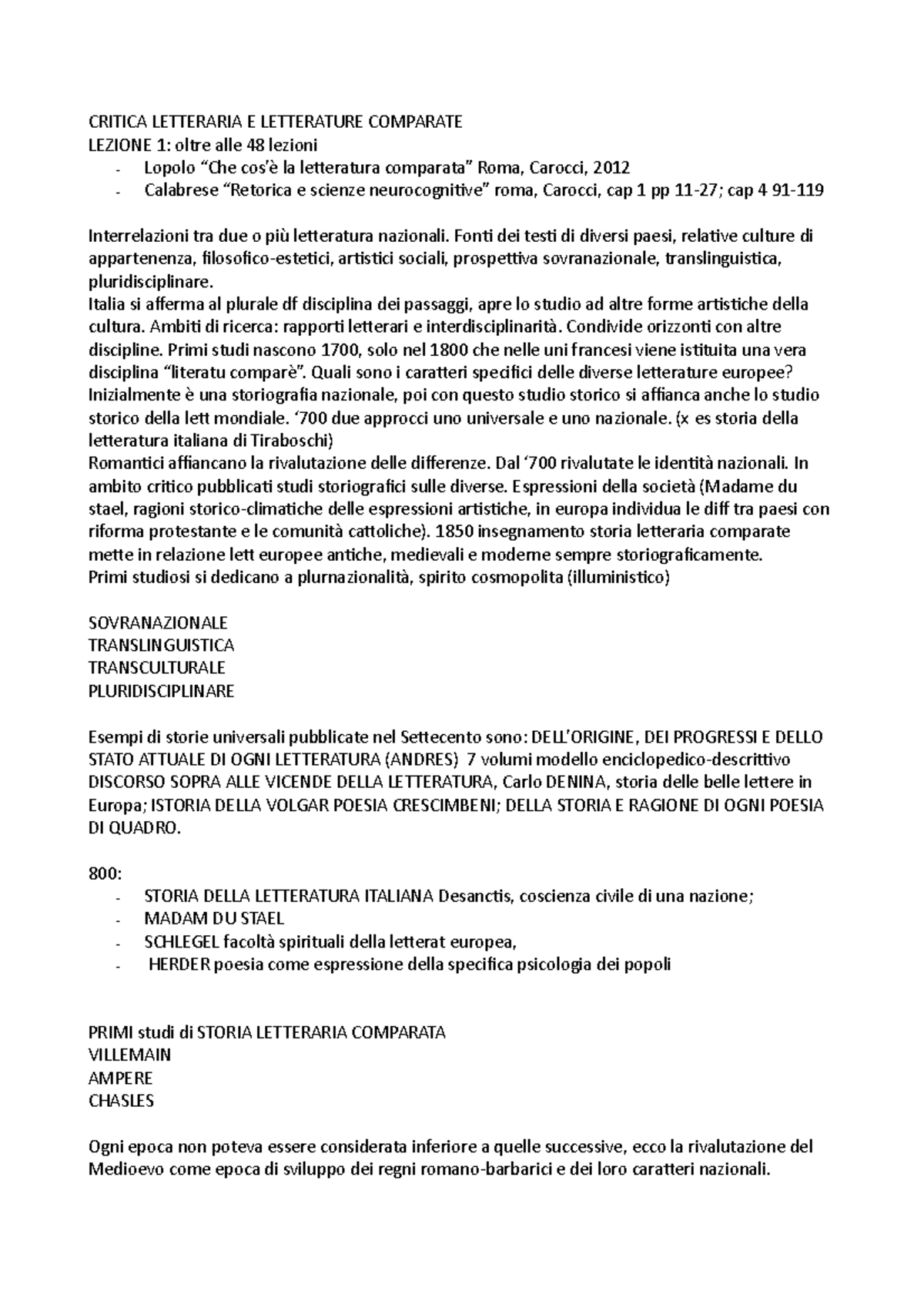 Critica Letteraria E Letterature Comparate - CRITICA LETTERARIA E ...