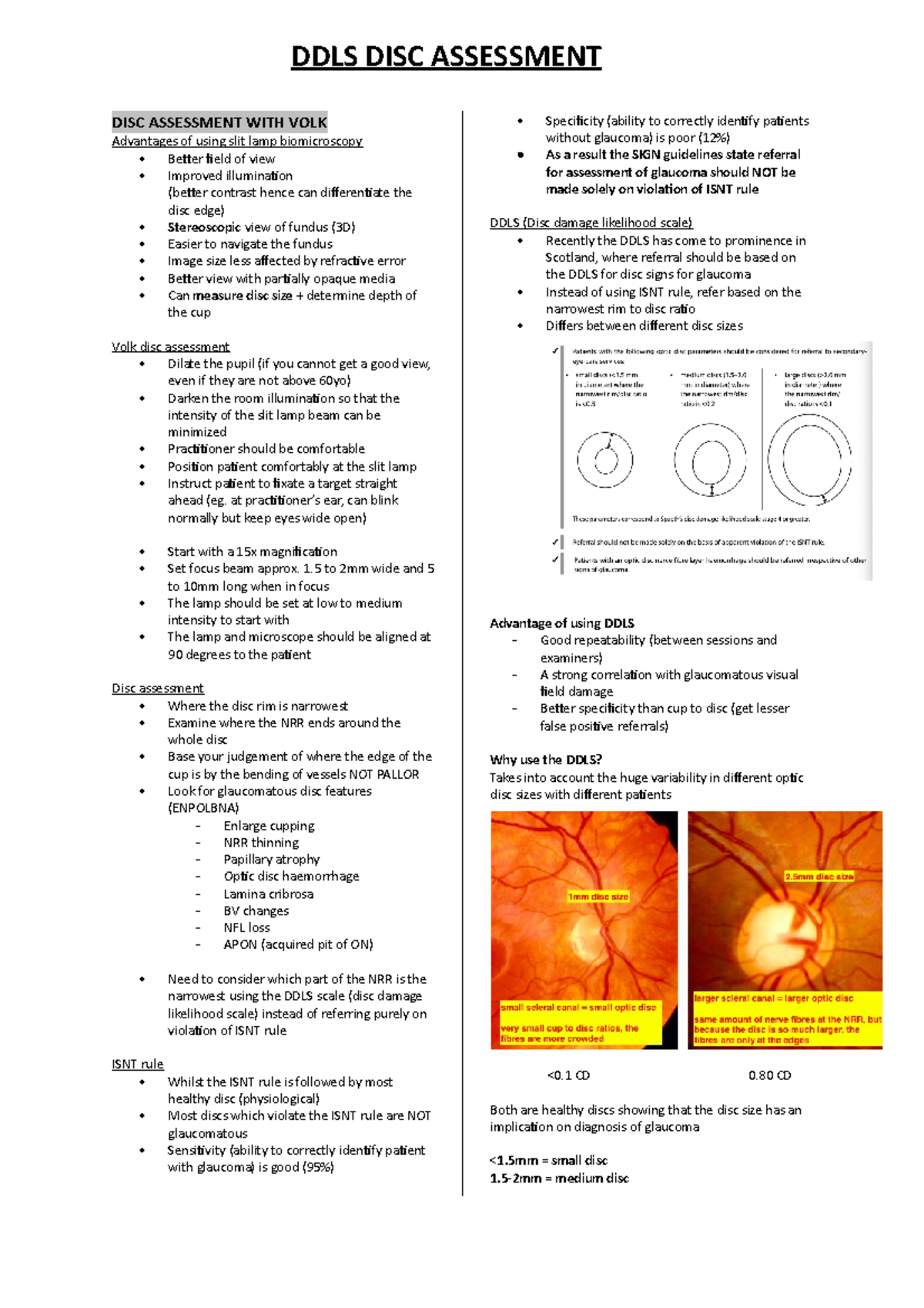 7 - DDLS disc assessment - DISC ASSESSMENT WITH VOLK Advantages of ...