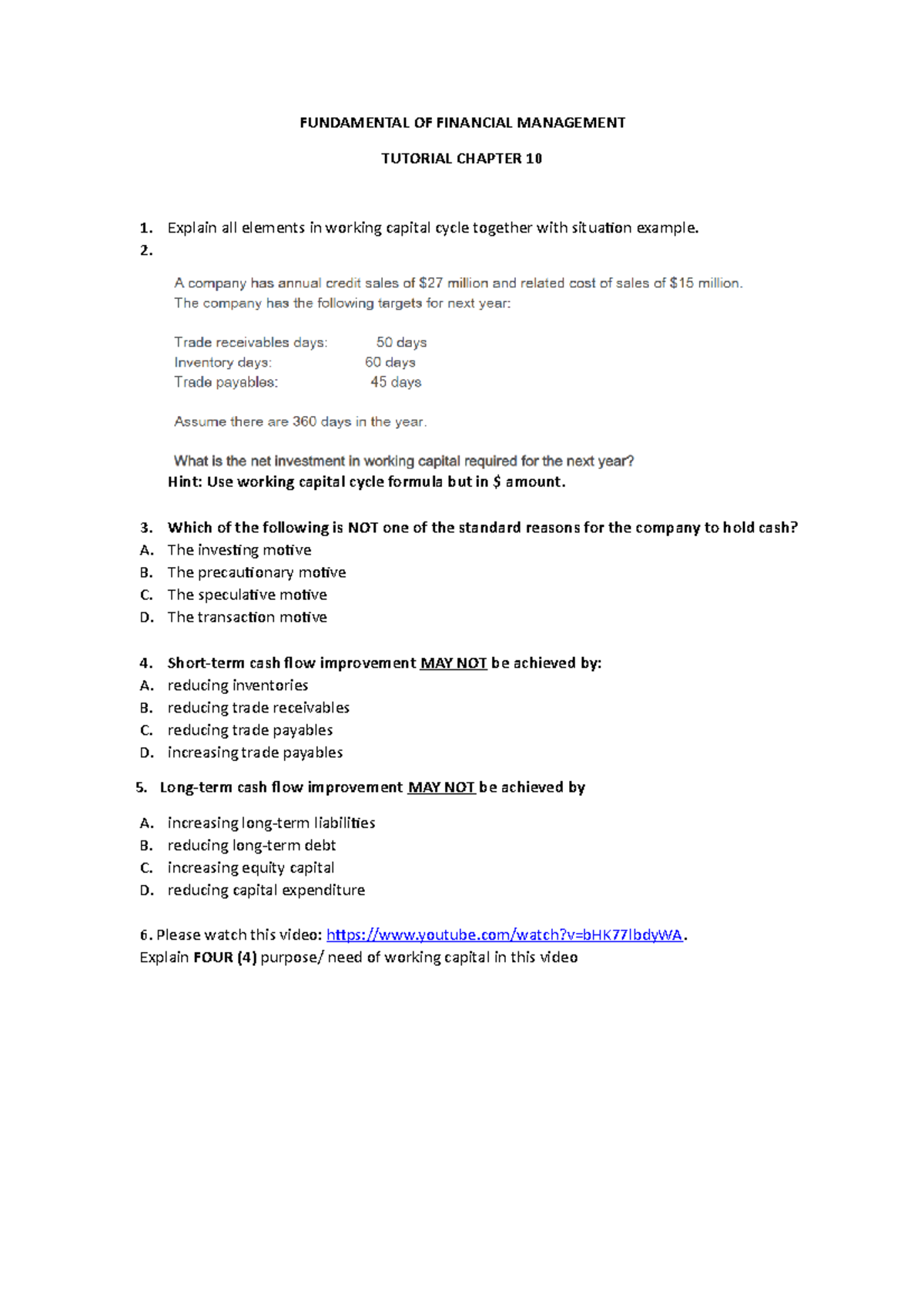 [FM] A Tutorial CH 10 - FUNDAMENTAL OF FINANCIAL MANAGEMENT TUTORIAL ...