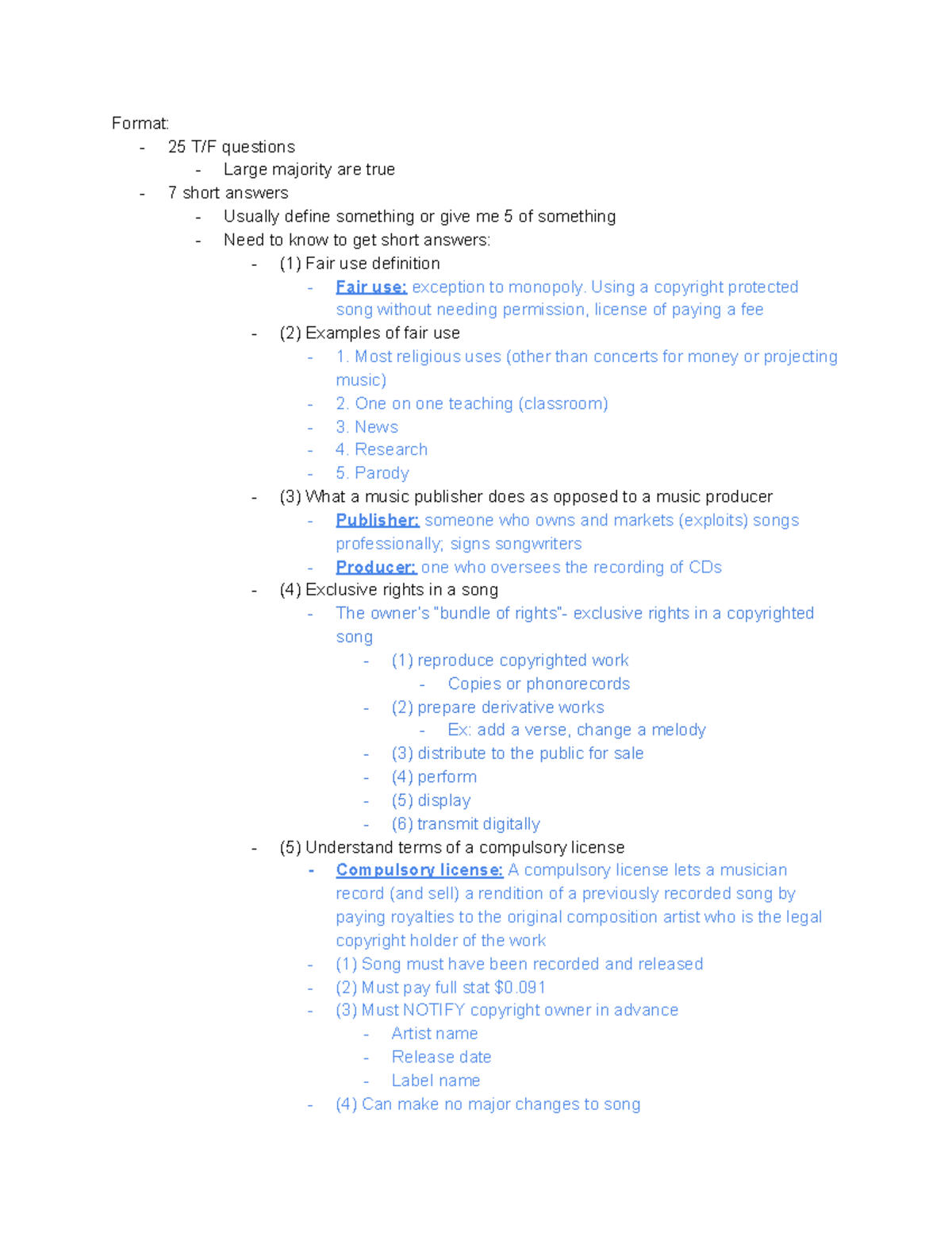 Quiz hints - Format: - 25 T/F questions - Large majority are true - 7 ...