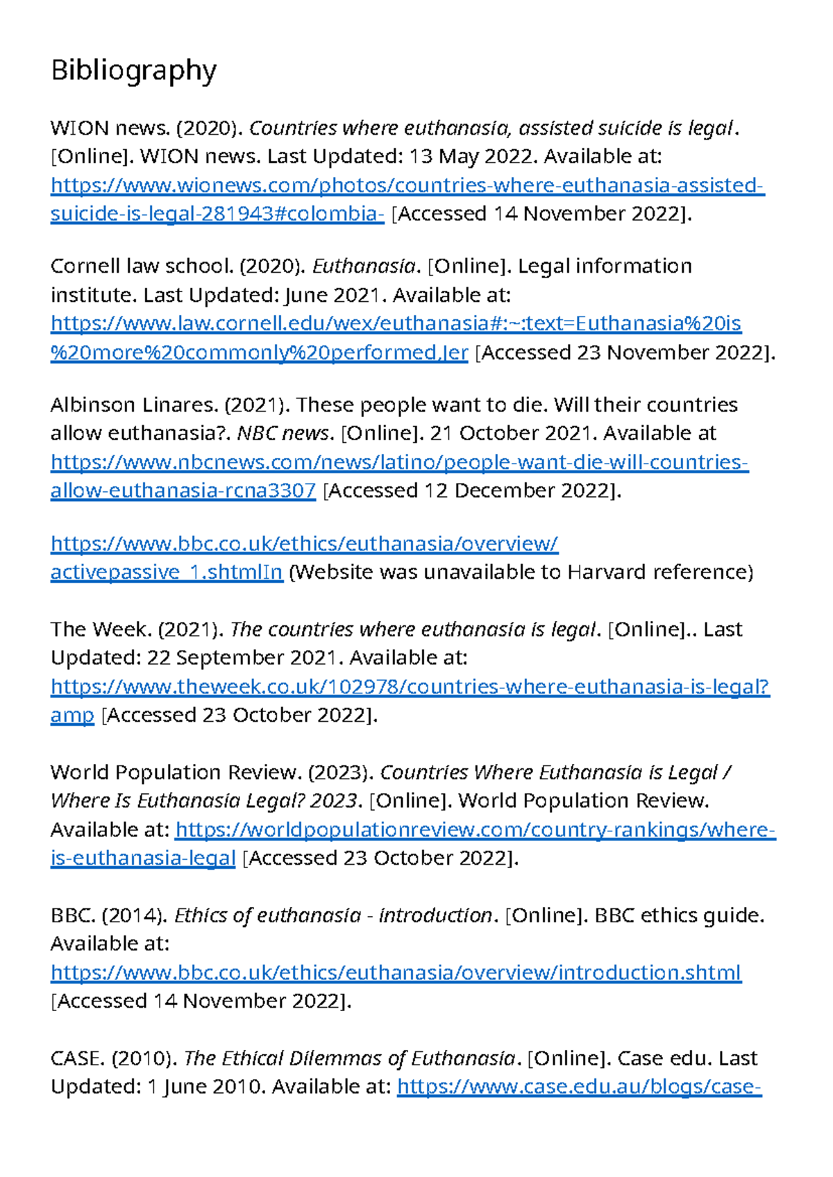 Epq bibliography - Bibliography WION news. (2020). Countries where ...