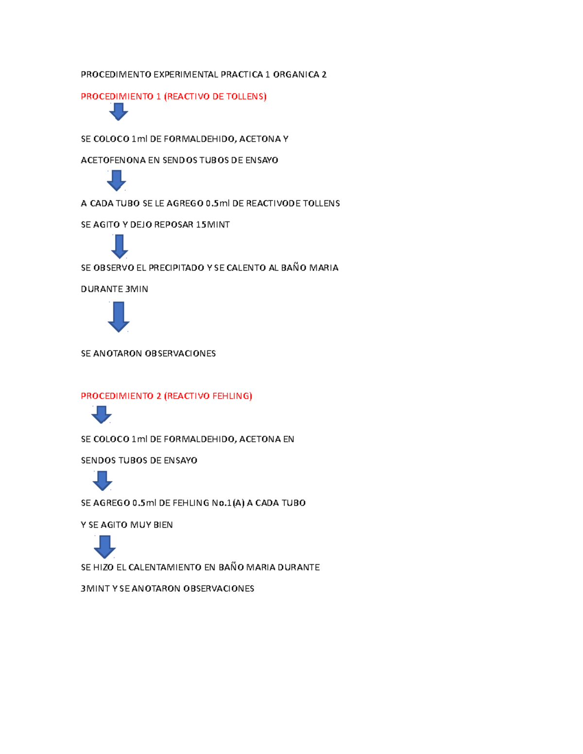 Procedimento Experimental Practica 1 Organica 2 - PROCEDIMENTO ...