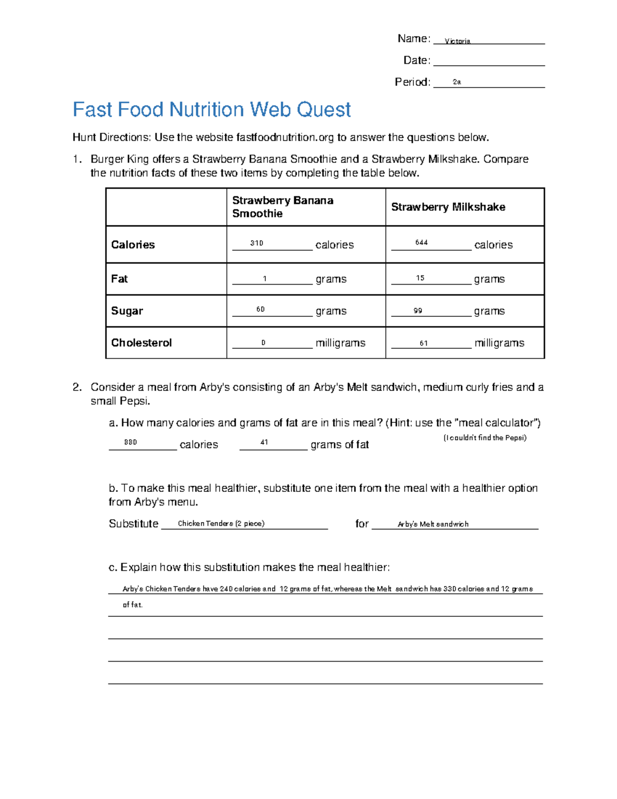 Highschool - this is a sheet - Name: __________________ Date ...