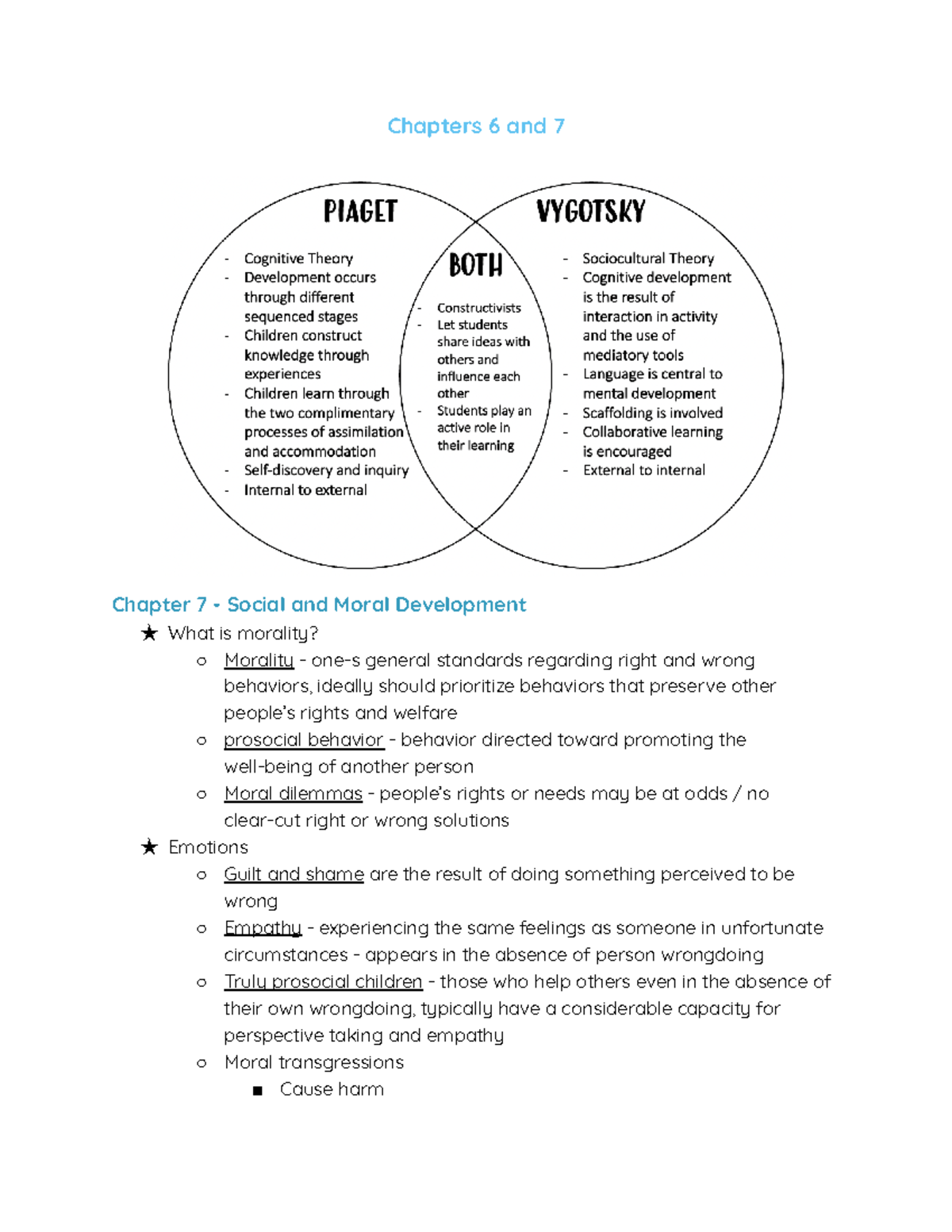 Chapters 6 and 7 Lecture Notes - Chapters 6 and 7 Chapter 7 - Social ...