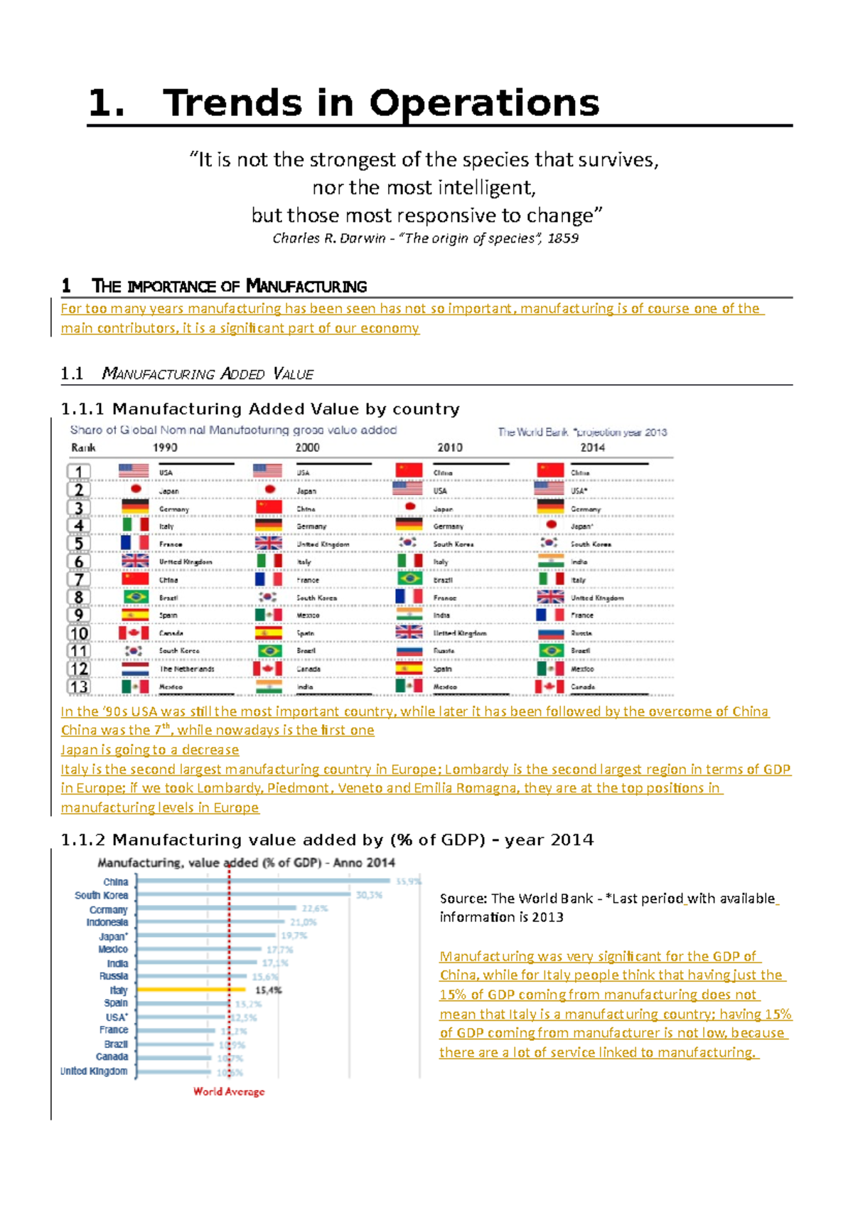 00.1 Trends in Operations - 1. Trends in Operations “It is not the ...