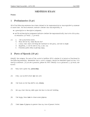 Midterm Practice and Review - REVIEW 1 Preliminaries All of the ...