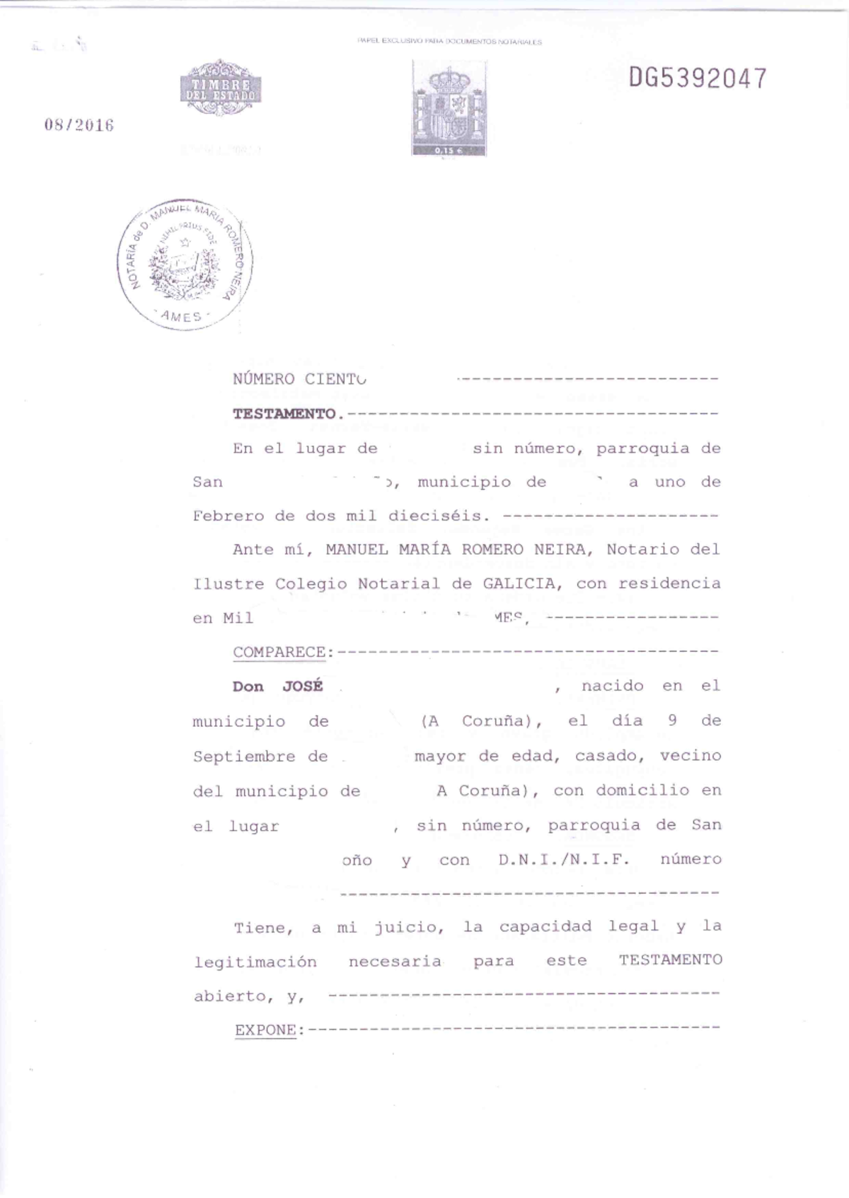 2.4. Desherdamento dos lexitimarios - PAPEL EXCLUSIVO PARA DOCUMENTOS ...
