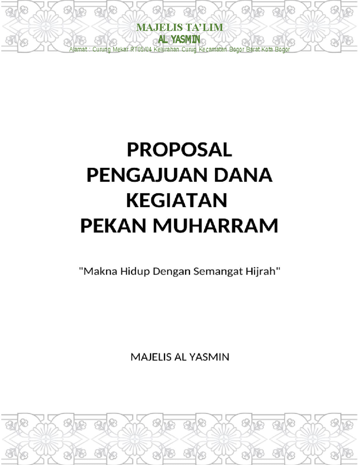 AL Yasmin FIXx - gydsfodsj;ocjs - MAJELIS TA’LIM AL YASMIN Alamat ...