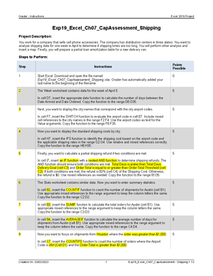 Exp19 Excel Ch09 Cap Assessment Tips Instructions - Grader ...