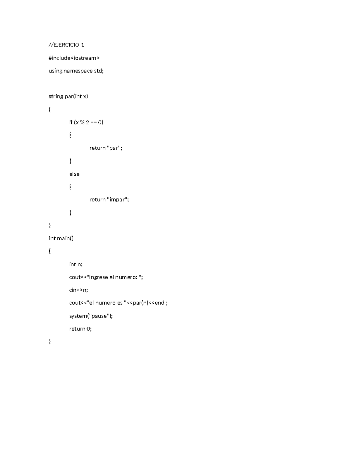C++ - ejercicios de programacion - //EJERCICIO 1 #include using namespace std; - Studocu