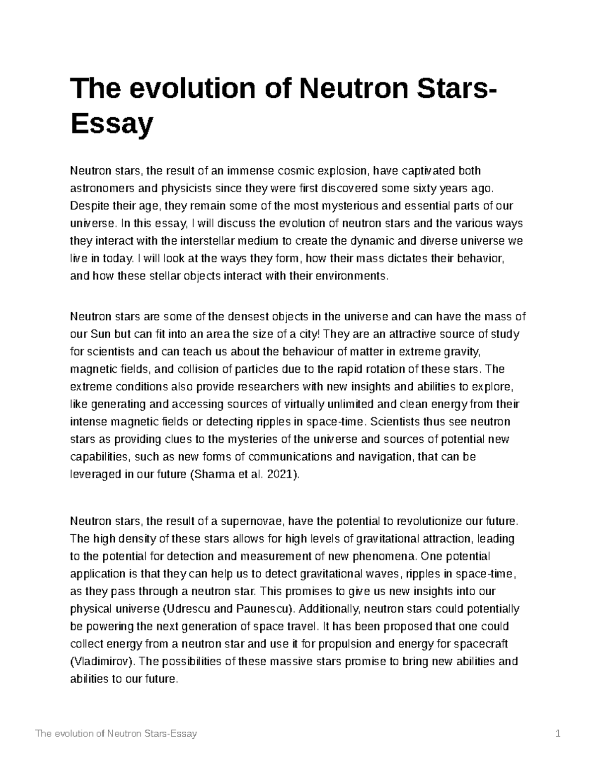 The evolution of Neutron Stars-Essay - Despite their age, they remain ...