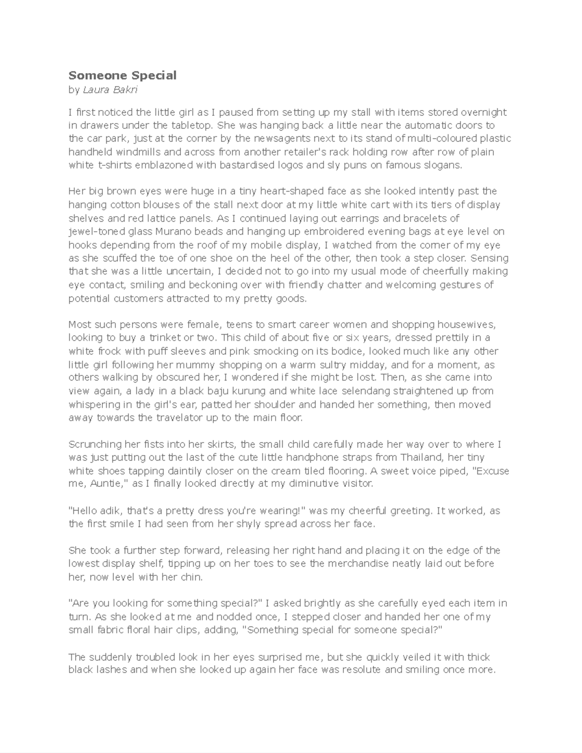 Someone Special with sample questions - Someone Special by Laura Bakri ...