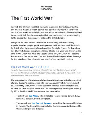 HIST 1112 - Gender and Industrialization - Gender and Industrialization ...