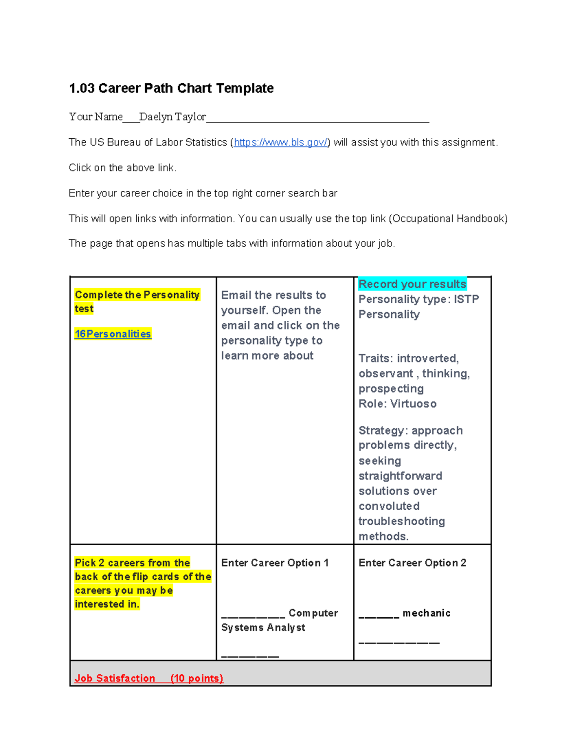 Career Path Chart Template - Click on the above link. Enter your career ...