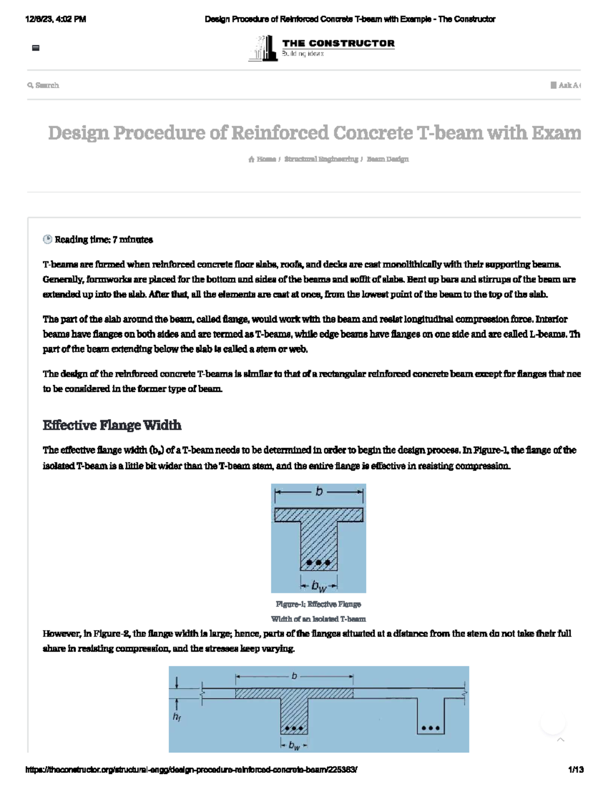 T bem - T BEAM PROCEDURE - Civil engineering - Studocu