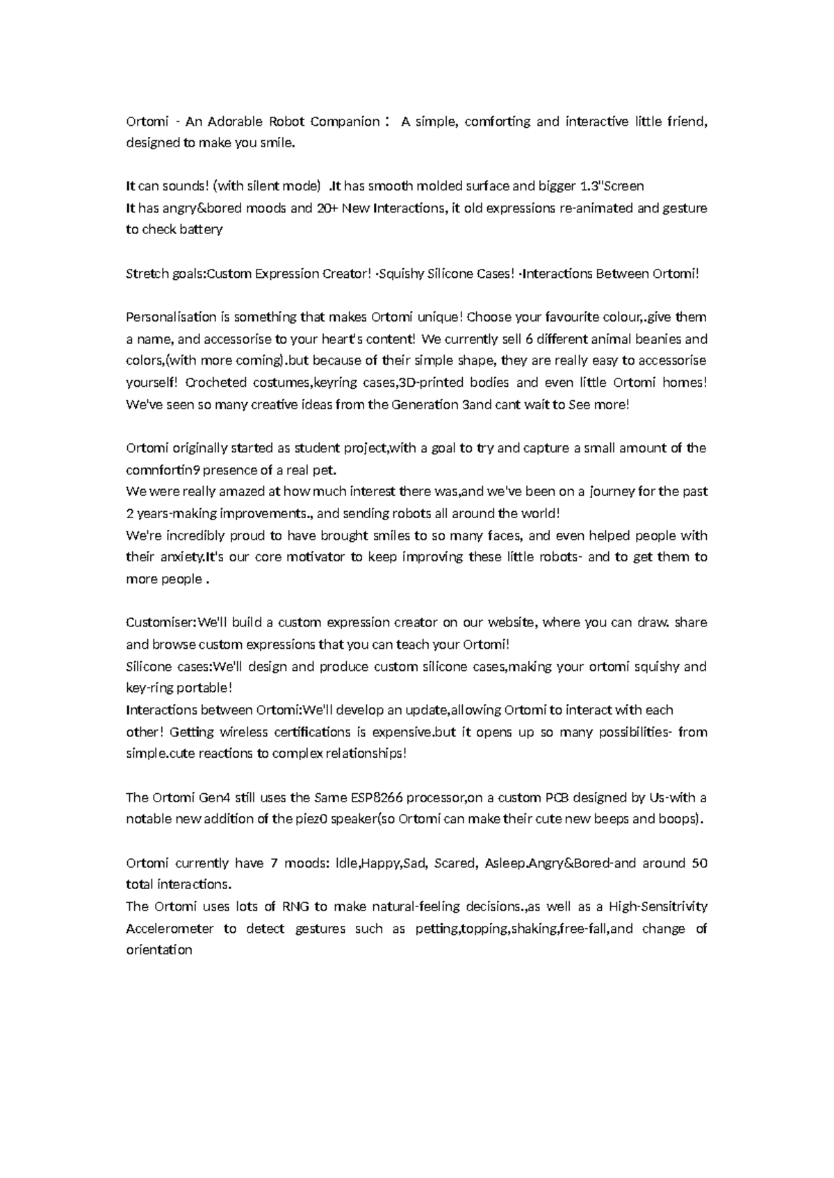 Ortomi - qwsqw - Ortomi - An Adorable Robot Companion ： A simple ...