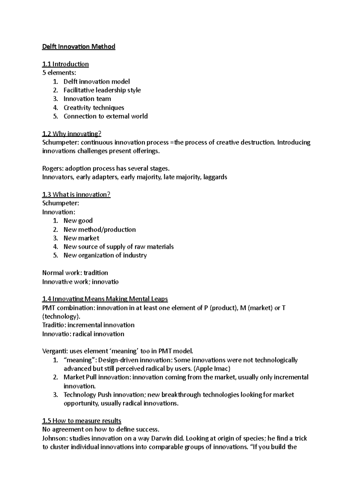 Summary The Delft Innovation Method Jan Buijs, Delft Innovation Method ...