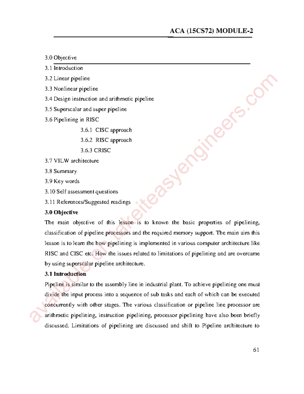 M2 - LEcture notes - ACA - ACA (15CS72) MODULE- 3 Objective 3 ...