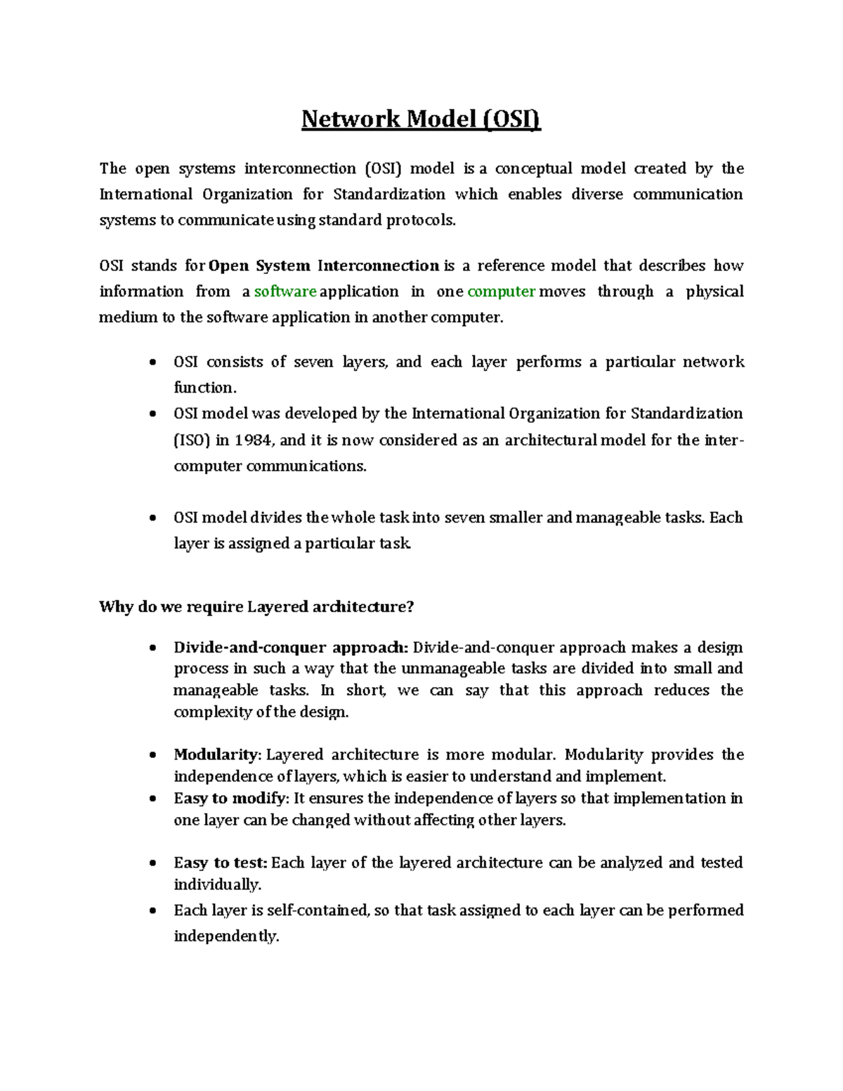 Network Model - OSI stands for Open System Interconnection is a ...