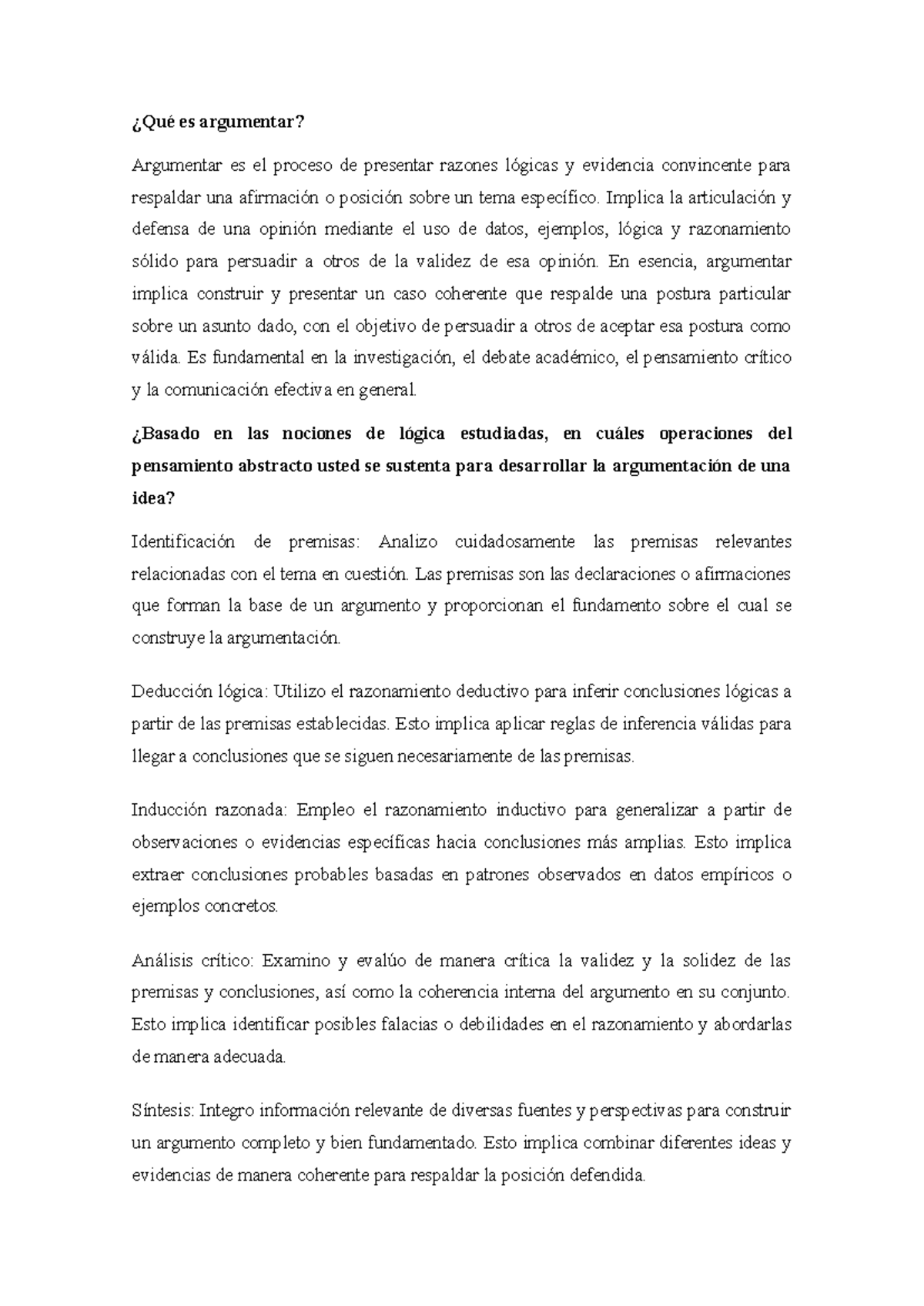 Qué es argumentar - ¿Qué es argumentar? Argumentar es el proceso de ...