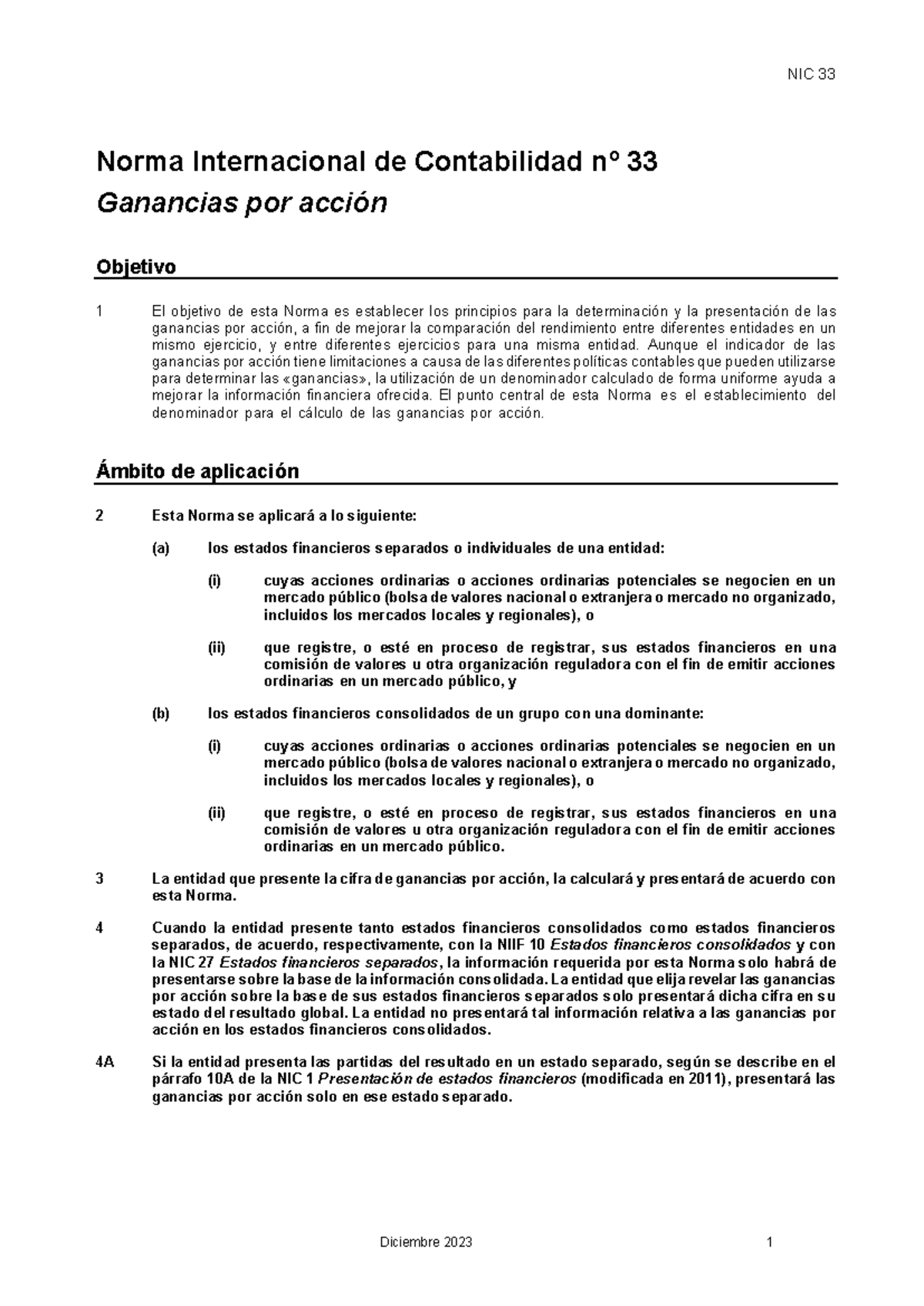 NIC 33.diciembre 23 - ciencia del año - Norma Internacional de ...