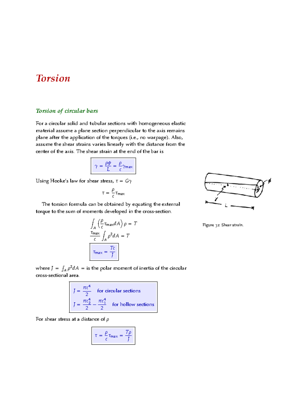 Mechanics of Deformable Bodies-3 - Torsion Torsion of circular bars For ...