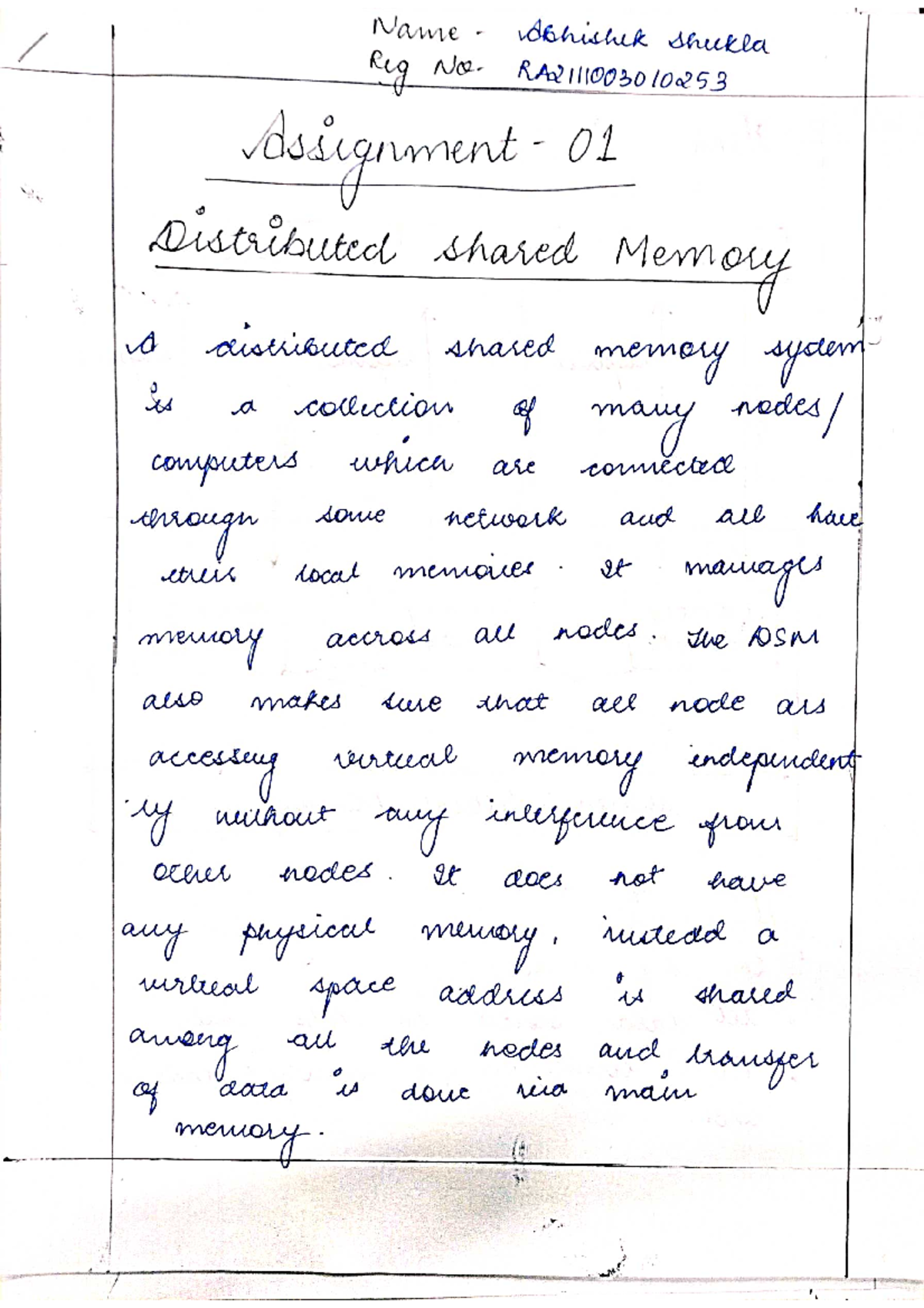Assignment 1 RA2111003010253 - Distributed Operating Systems - Studocu
