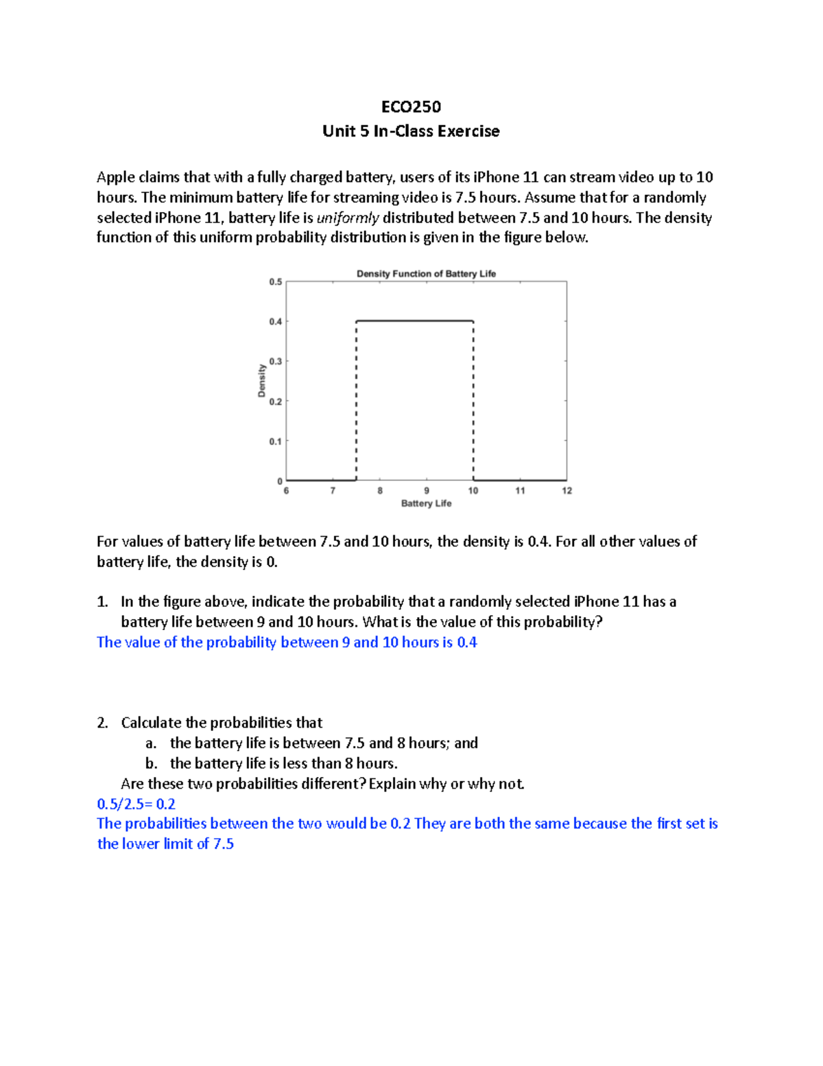 ECO250 Unit5 Exercise(Completed) - ECO Unit 5 In-Class Exercise Apple ...