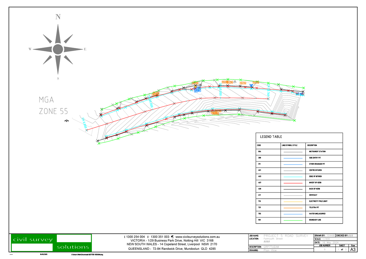 Plan View FInal - CVE20001 - Å 1300 254 004 Æ 1300 351 003 ý civilsurveysolutions.com VICTORIA ...