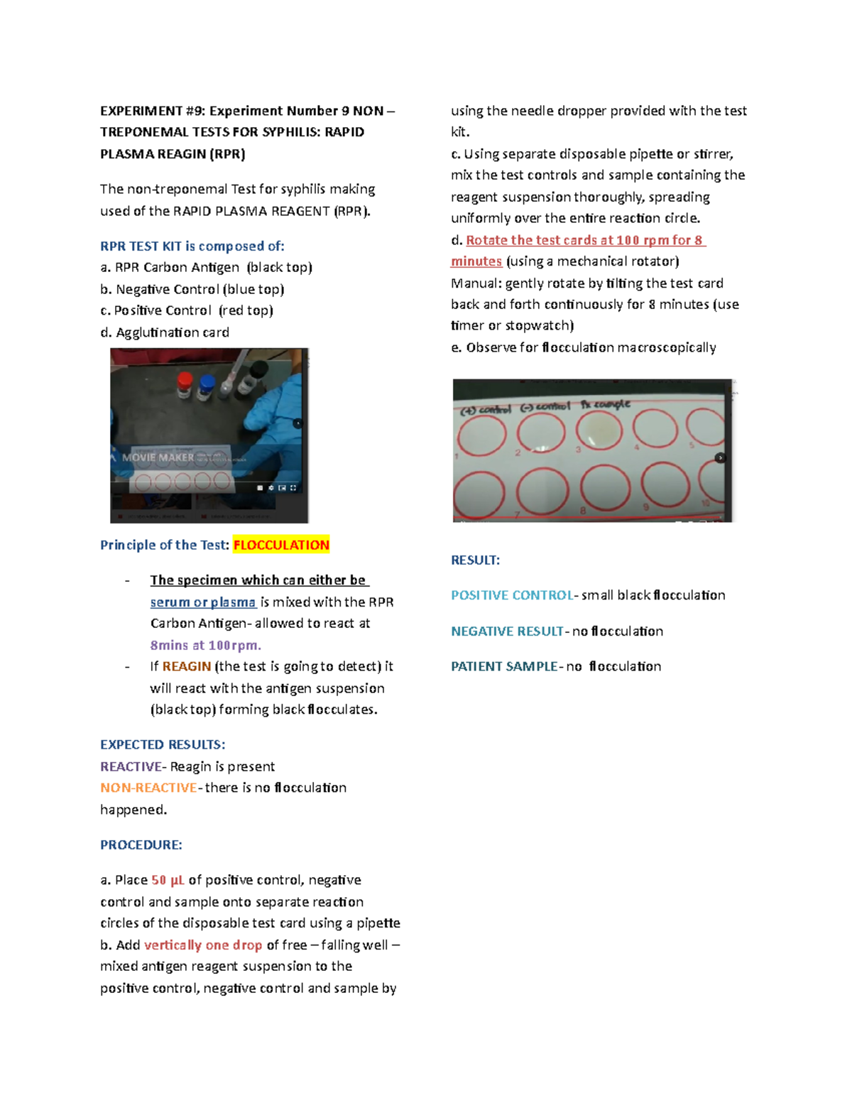 Experiment-910 - EXPERIMENT - Organic Chemistry - UBian - Studocu